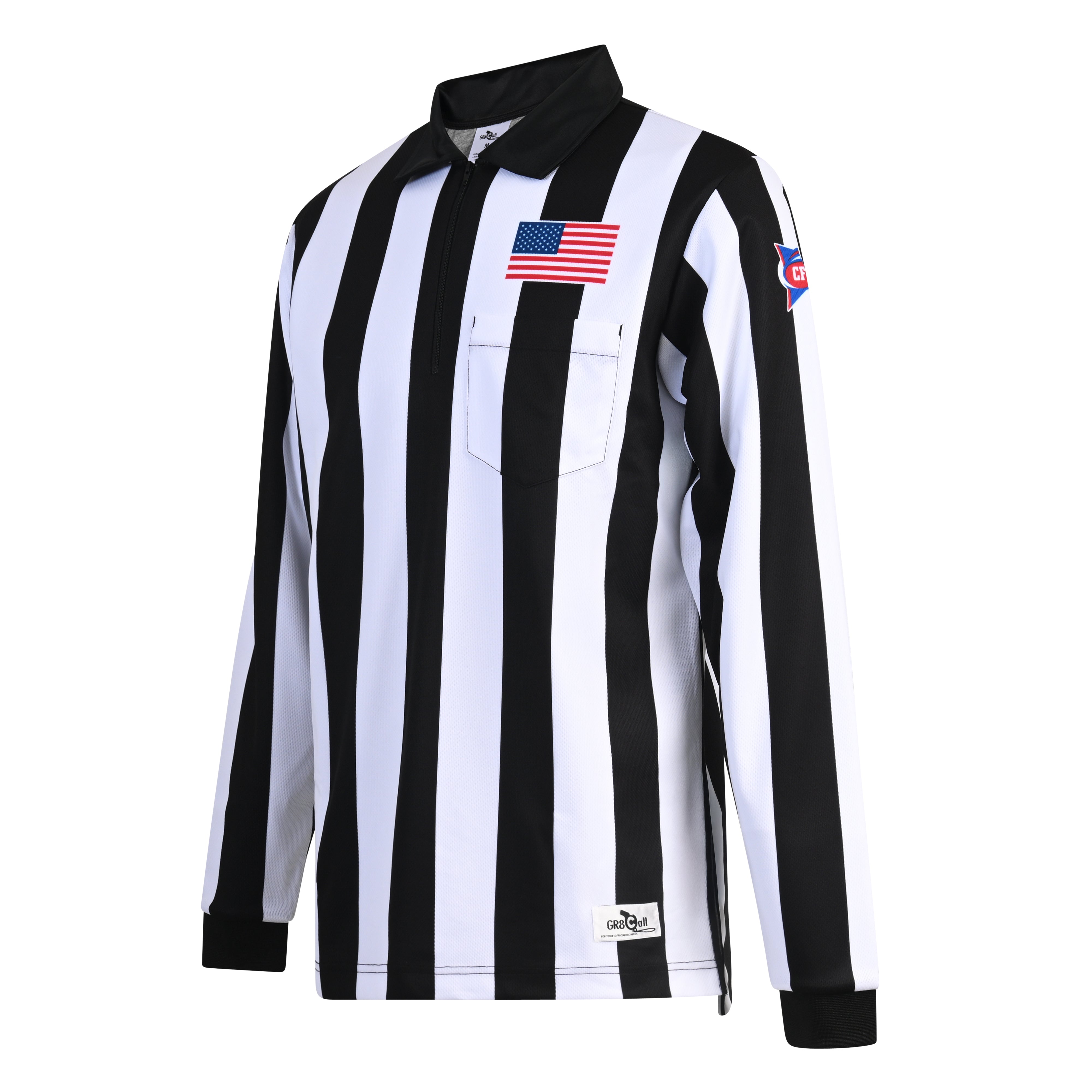 GR8 Call 2" Stripe CFO StormSkin Foul Weather Football Referee LS Shirt ...